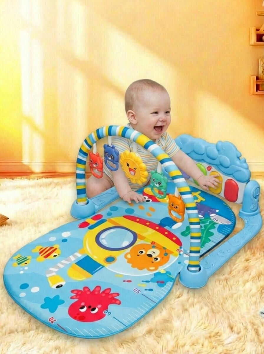 Развивающий коврик; музыкальный с пианино; детский игровой коврик с рождения 0+