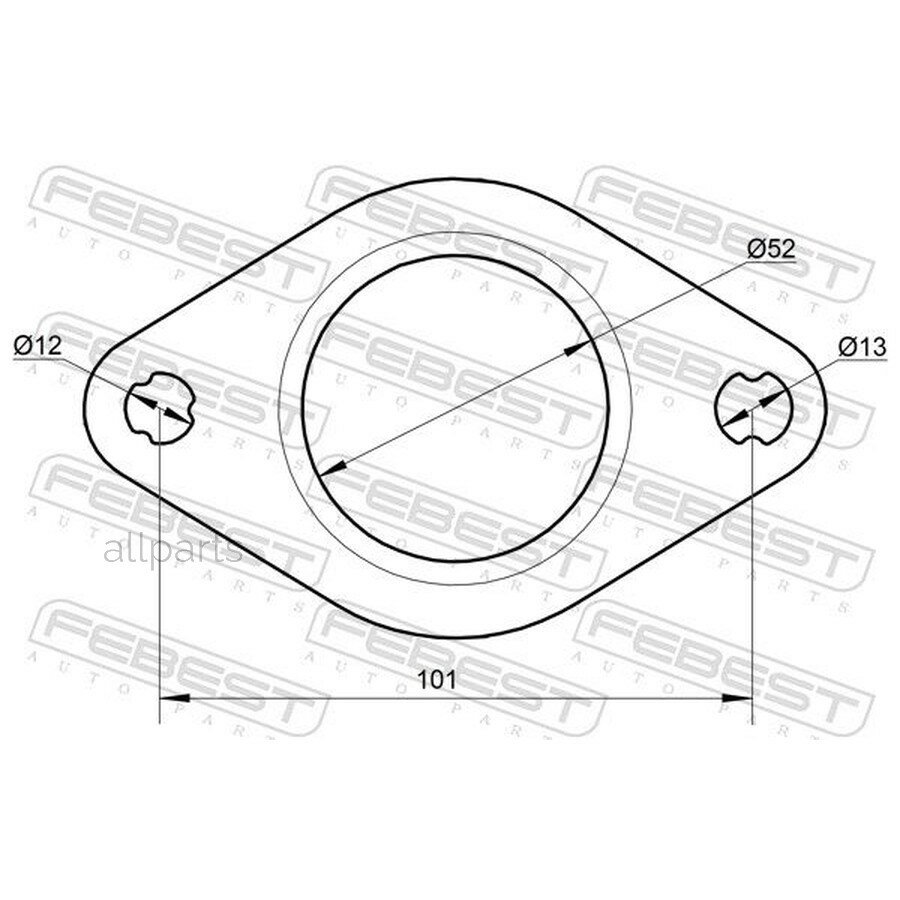 FEBEST 21492-005 Прокладка глушителя Ford ESCORT/FOCUS (пятислойная металлобумажная)