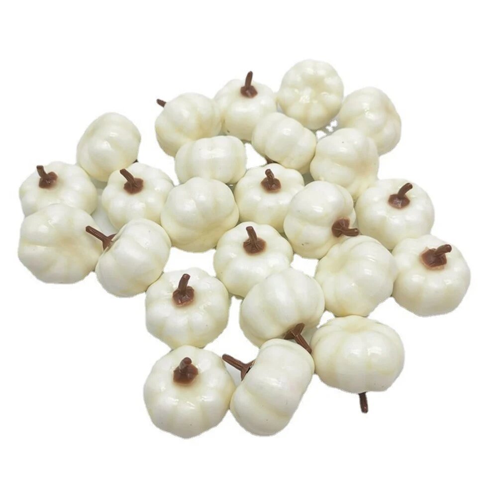 Искусственные тыквы пластиковые набор Белый, 12pcs White