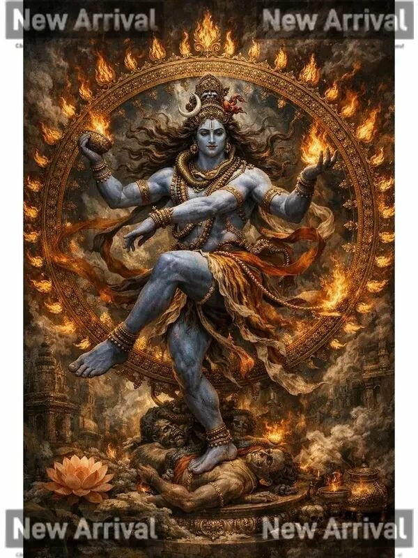 Картина "Картина на холсте Тандав Шивы 50 х 75" 50x75 см
