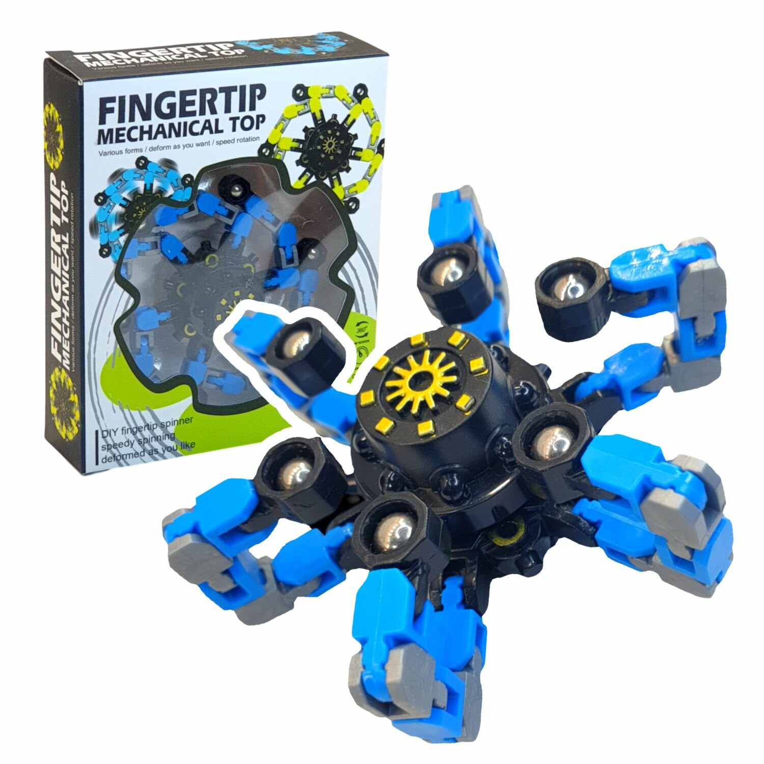 Фиджет спиннер робот трансформер, Fidget Spinner, антистресс, синий