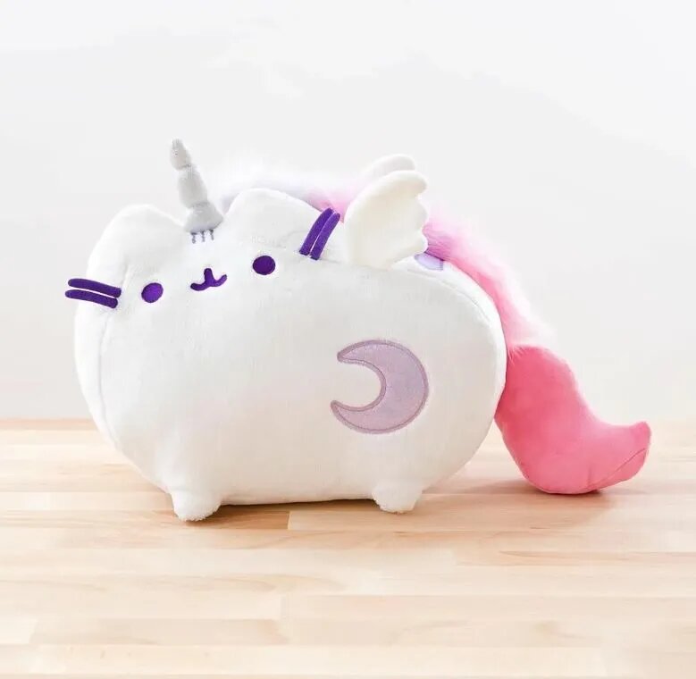 Мягкая игрушка Кот Пушин (Cat Pusheen) единорог с крыльями. Плюшевая игрушка для девочек, со звуком и светом — фото 1