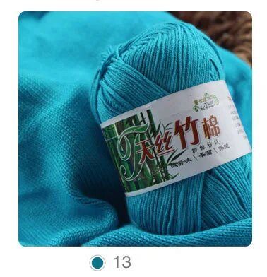 Бамбуковая хлопковая пряжа для вязания 10 шт. Бирюзовый, 13