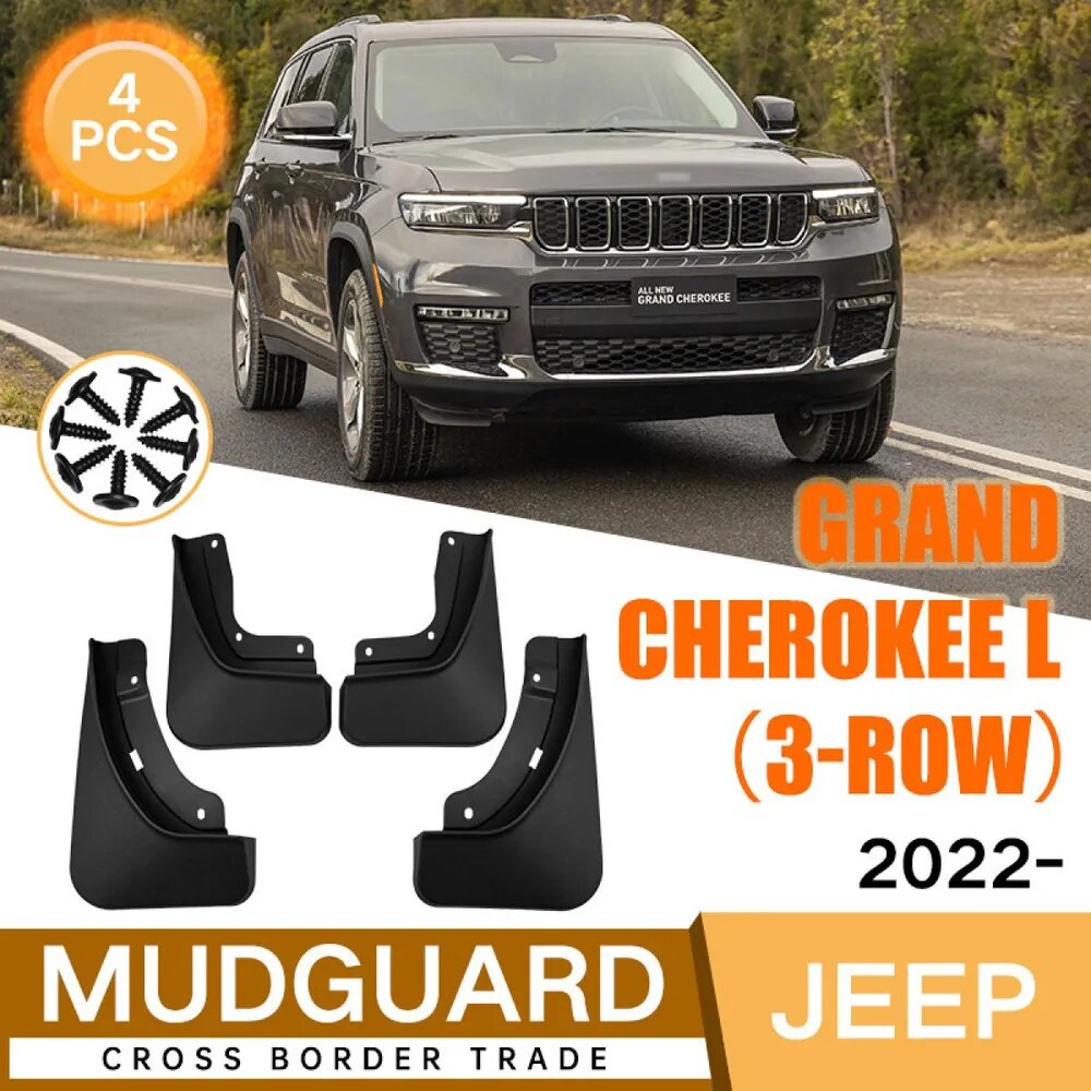 Крыло для автомобиля, арт. Подходит для Grand Cherokee L 3-ROW 2022-2023 Брызговики черное