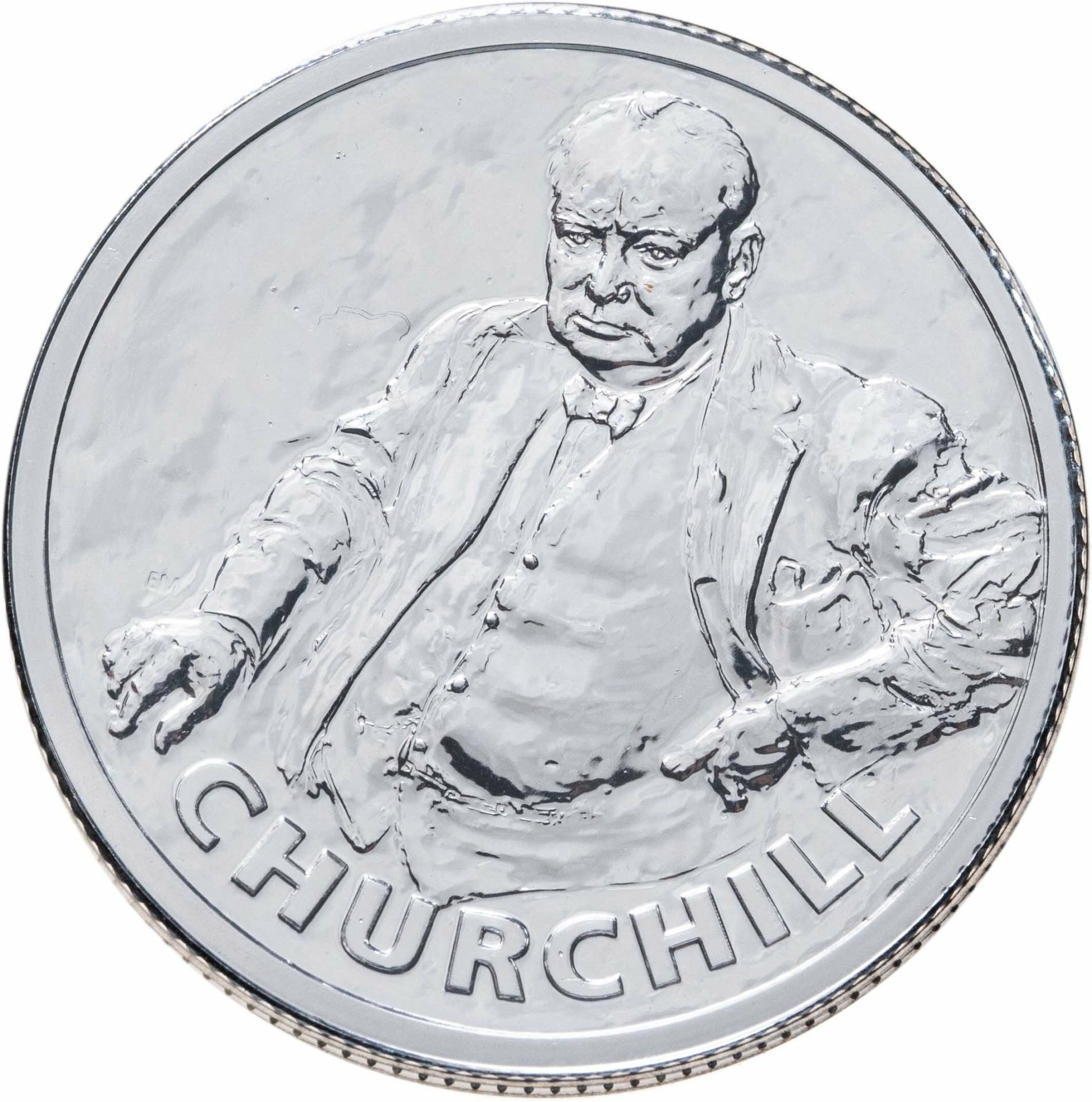 Великобритания 20 фунтов pounds 2015 "Великие британцы - Уинстон Черчилль" в буклете, Серебро 999, в сохранности BUNC