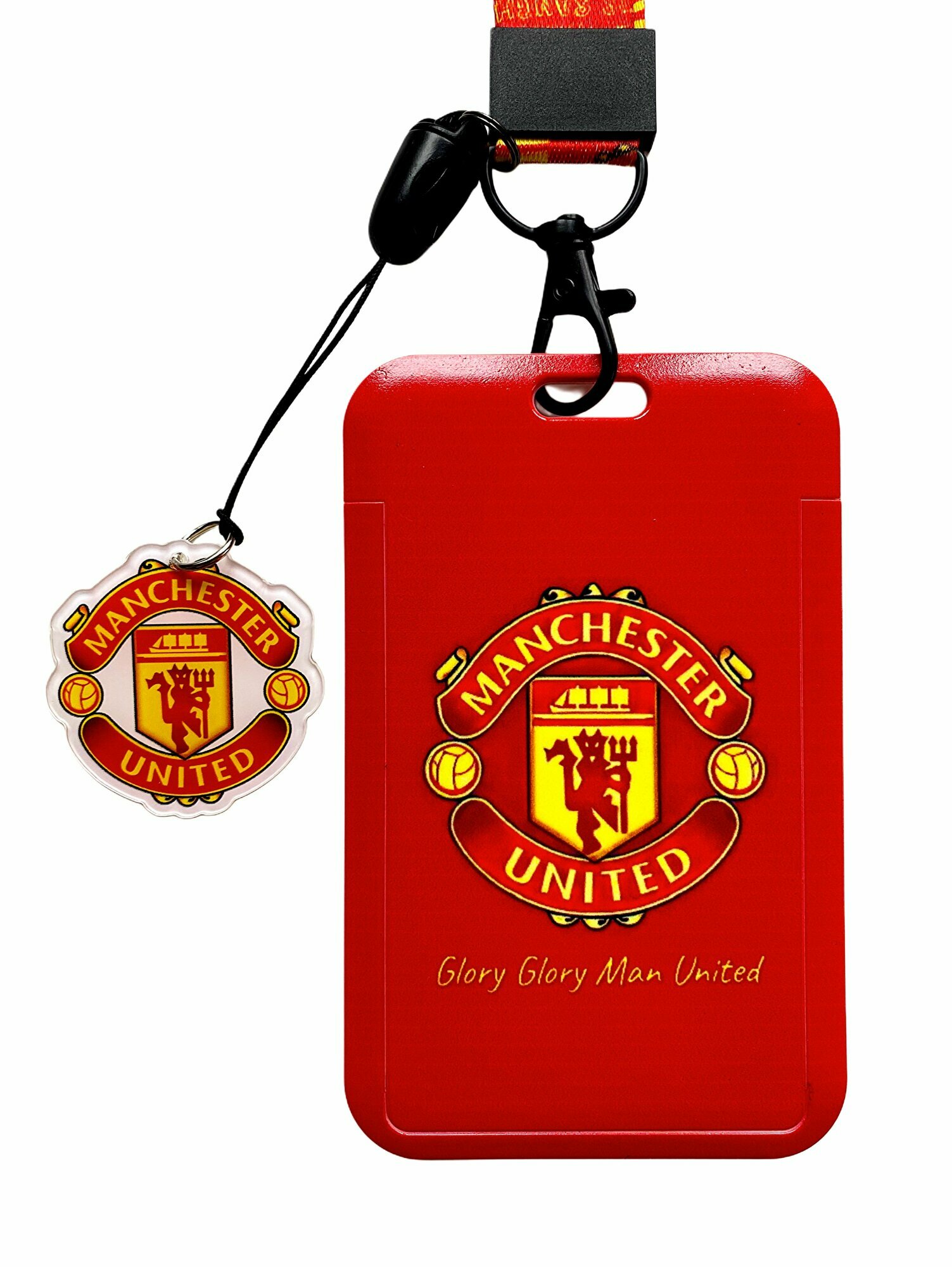 Чехол для пропуска; Бейдж для пропуска с лентой Манчестер Юнайтед