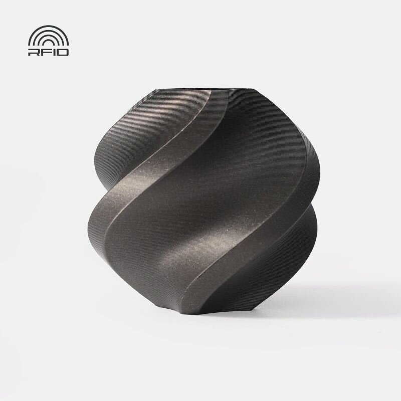 Bambu Lab PLA Metal металлический филамент для 3D-печати: высокая ударная вязкость, легкая печать, интеллектуальное распознавание параметров через RFID Iron Gray 13100 1kg с катушкой