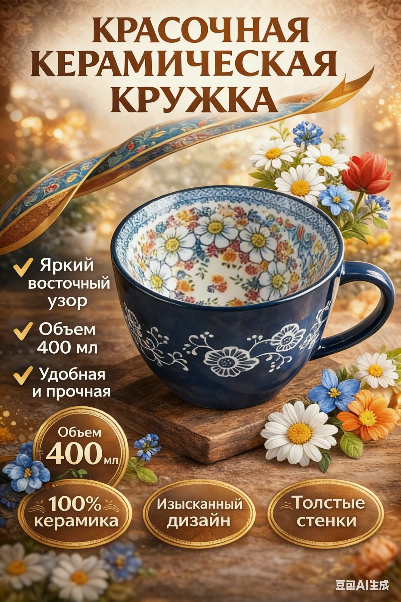 Кружка, 400 мл, 1 шт