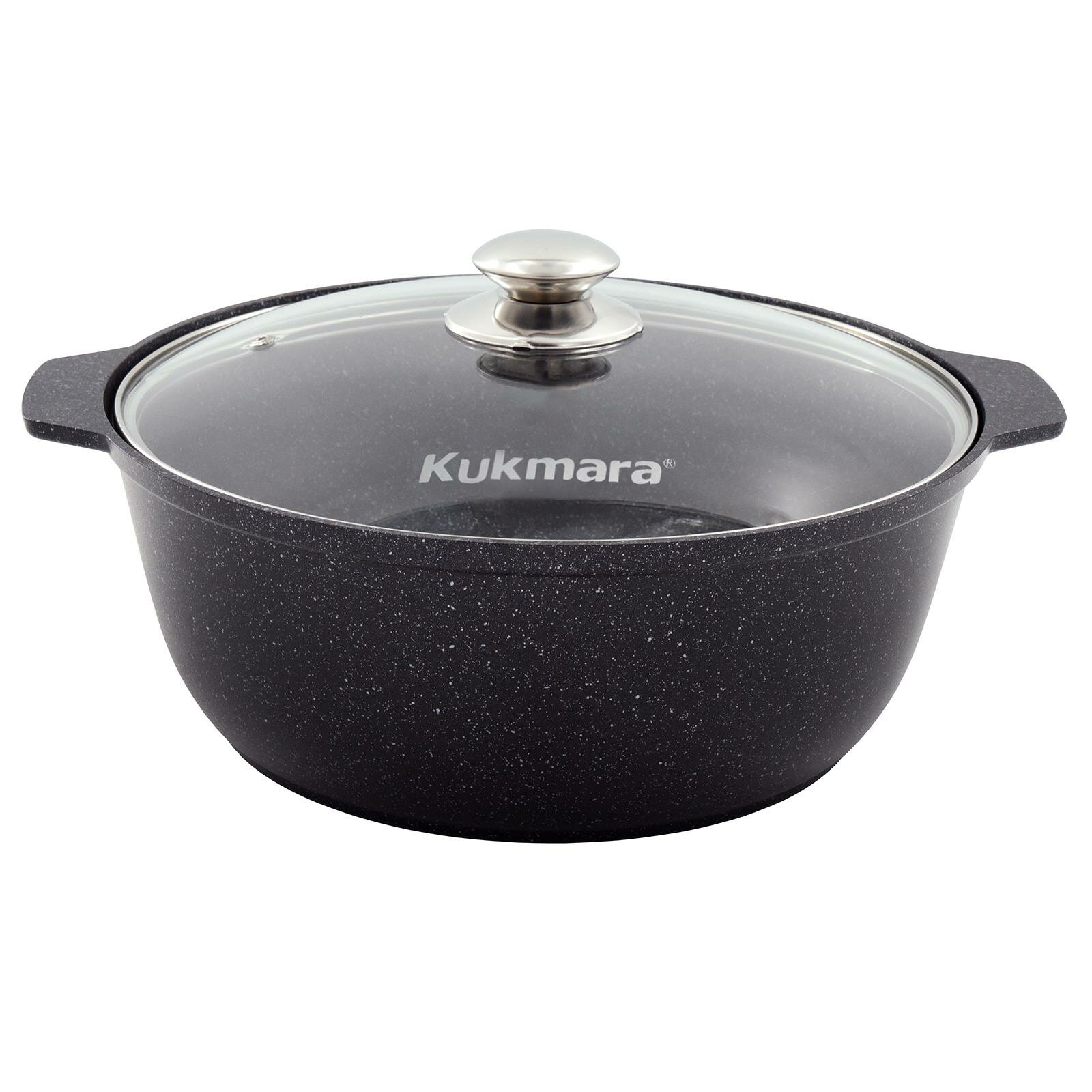 Жаровня Kukmara жмт528а темное мраморное покрытие 5л, серая