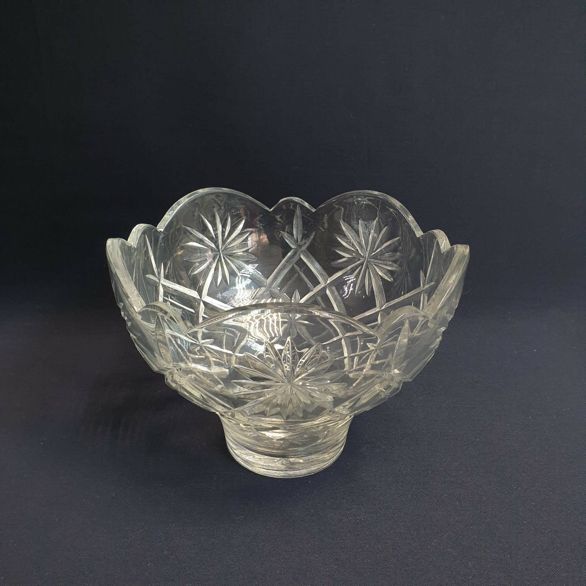 Салатник, хрусталь, 1 литр. Винтаж, СССР.