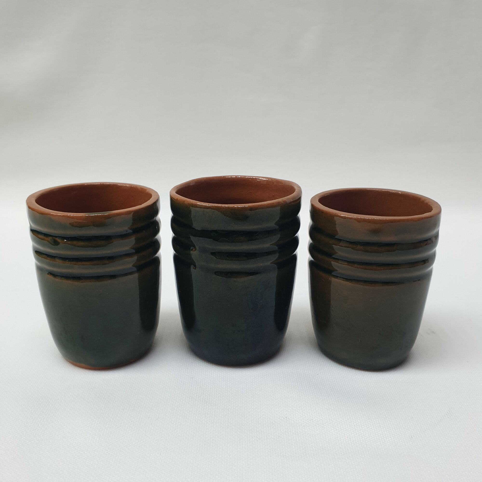 Винтажный набор из 3 стопок 100 мл, керамика. СССР