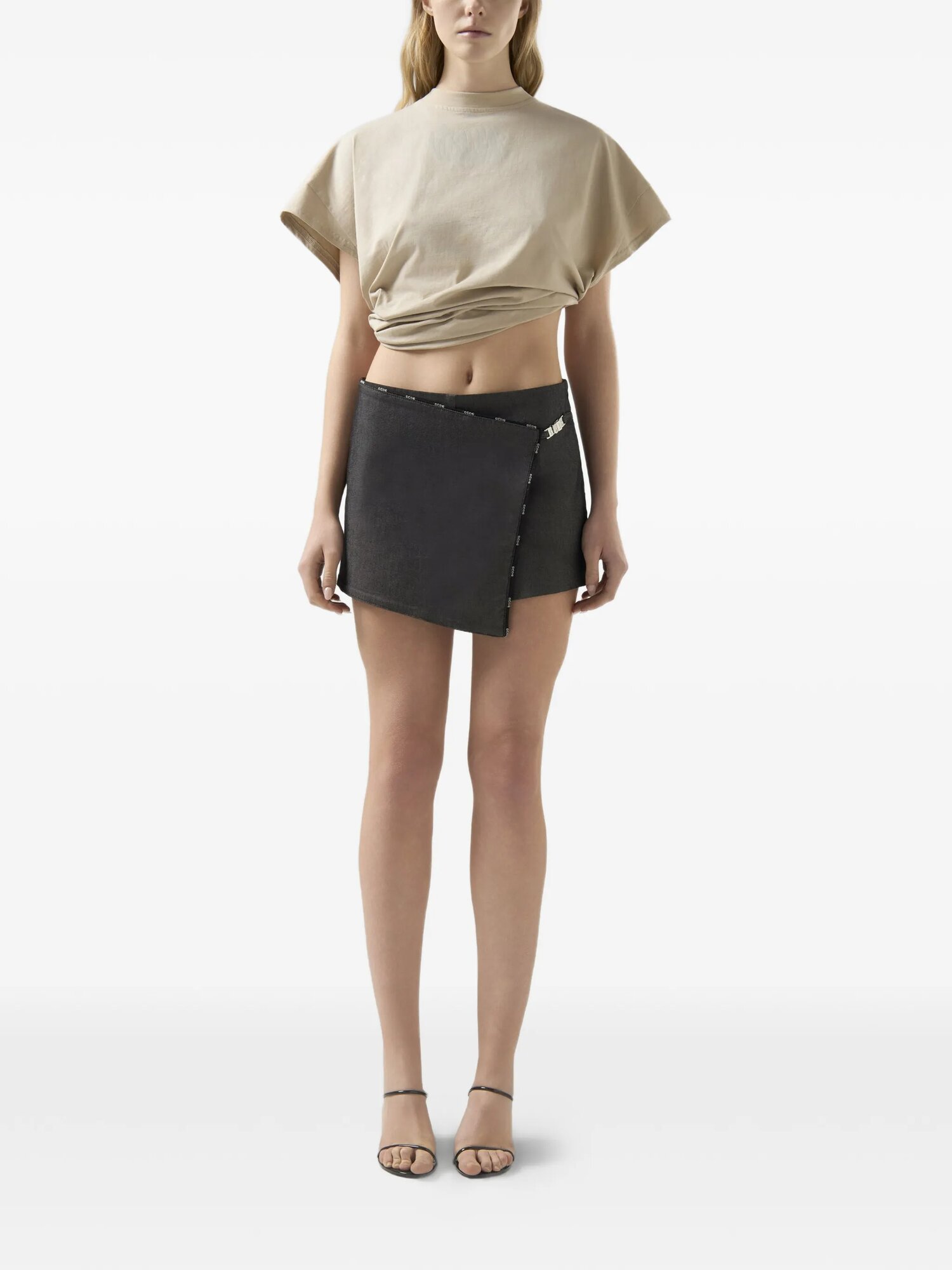 Юбка GCDS Logo mini skirt, размер 38, серый — фото 1