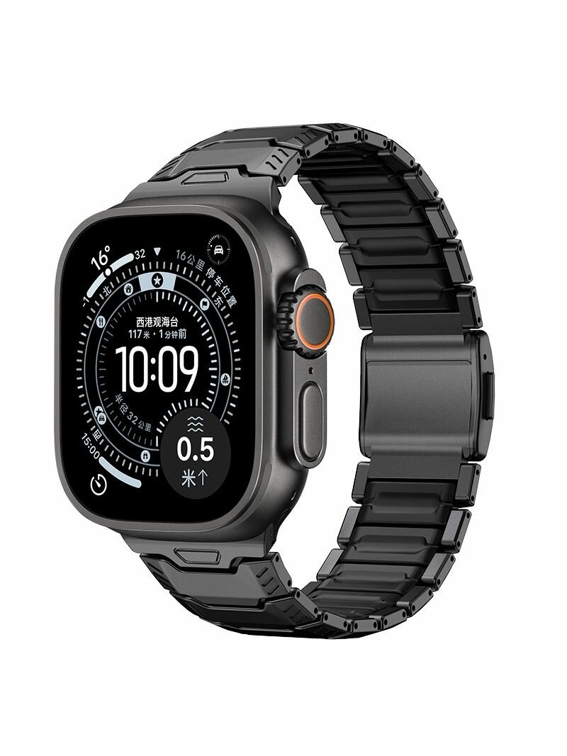 Флуороэластомерный резиновый ремень из сплава цинка для Apple Watch Ultra 3 2 49 мм 10 11 46 мм Магнитная лента