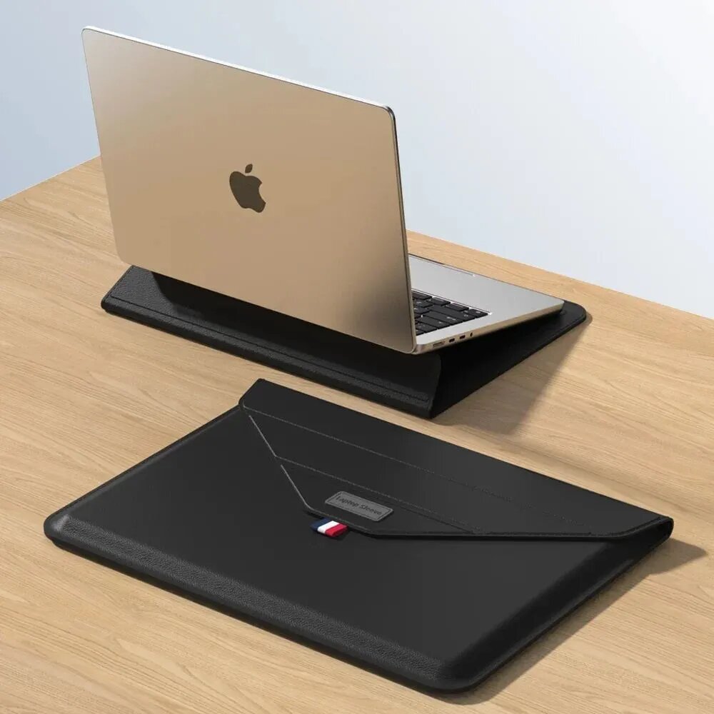 Чехол для ноутбука "Laptop Sleeve" из натуральной кожи, черный, до 15.6 дюймов