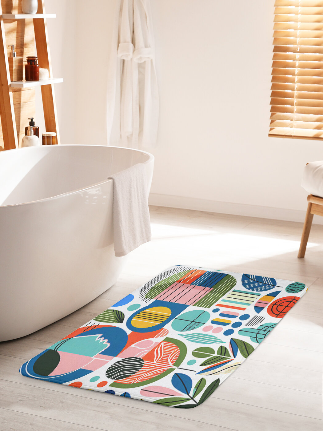 Коврик для ванной комнаты и туалета противоскользящий "Современный стиль" 60х100 см, JoyArty