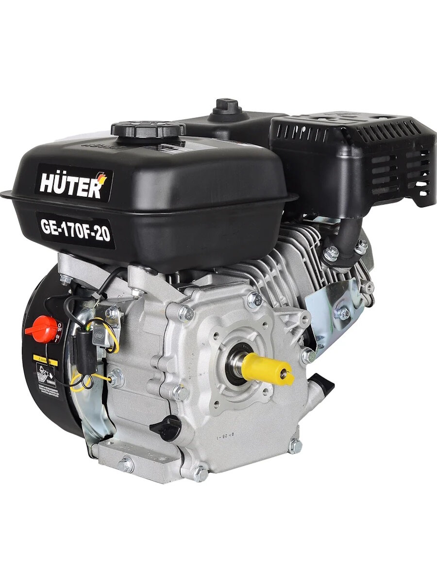 Двигатель Huter GE-170F-20 (70/15/2) четырехтактный, 5,2 кВт/7 лс, 212 см³