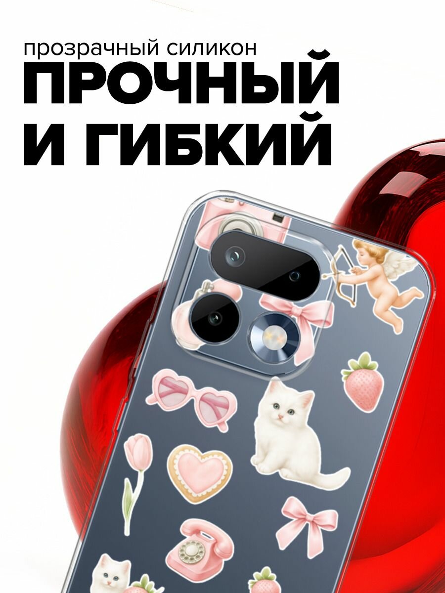 Чехол на Realme 16 Pro / Реалми 16 Про с принтом Коллаж для девочки — фото 1
