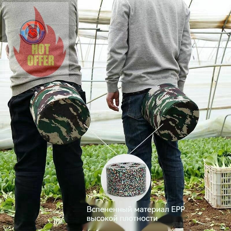 Садовый стульчик-помощник на резинках для прополки, посадки и рыбалки, легкий переносной пенек для дачи, сбора ягод и строительных работ, компактный и удобный