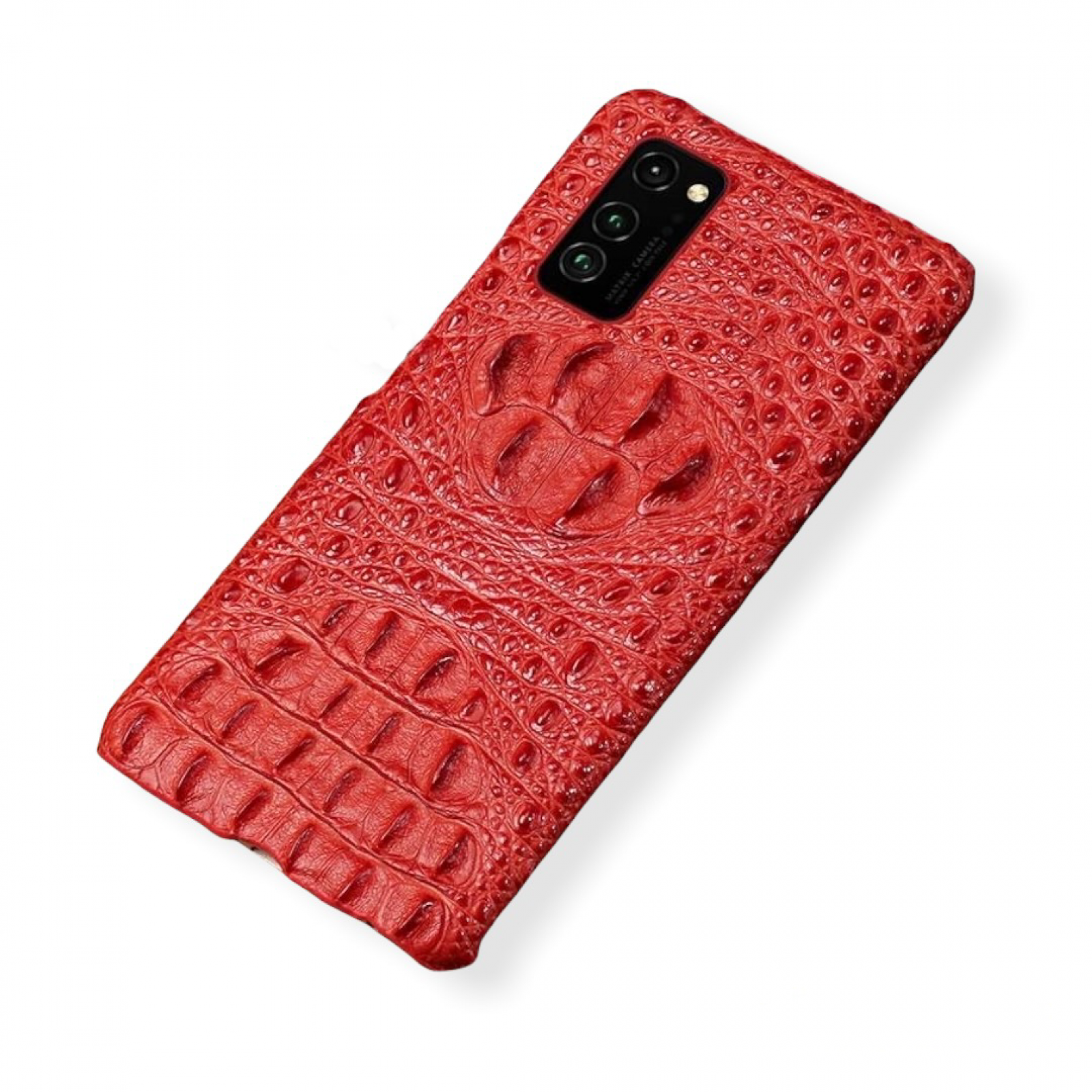 Чехол-накладка-бампер Чехол. ру Premium для Huawei Honor V30 Pro из натуральной кожи крокодила, красный