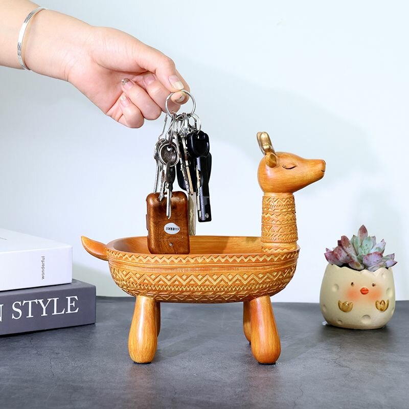 Легкий роскошный поднос для ключей с оленем, простой креативный поднос для конфет и косметики, украшение для прихожей, новый китайский стиль, подарок