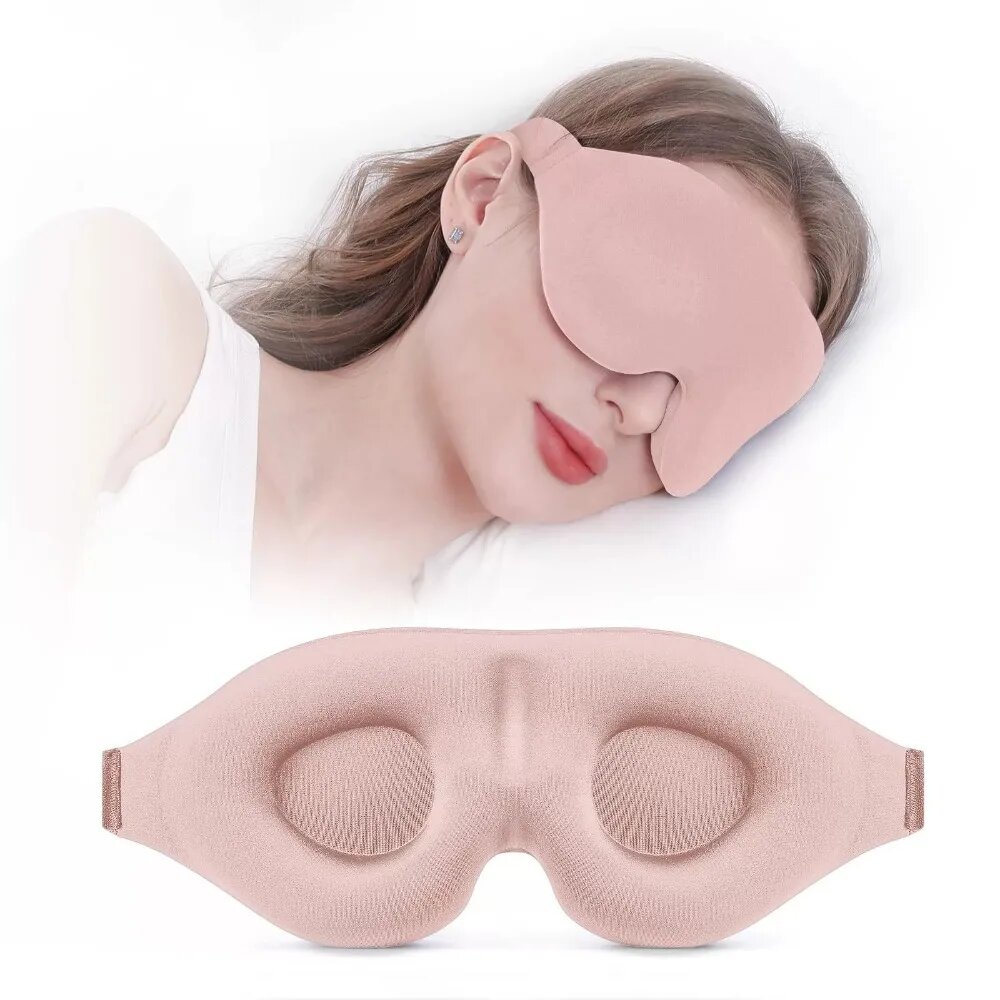 Розовая 3D маска для сна, мягкая, дышащая