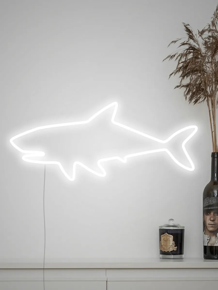 "Акула" неоновая лампа, светильник