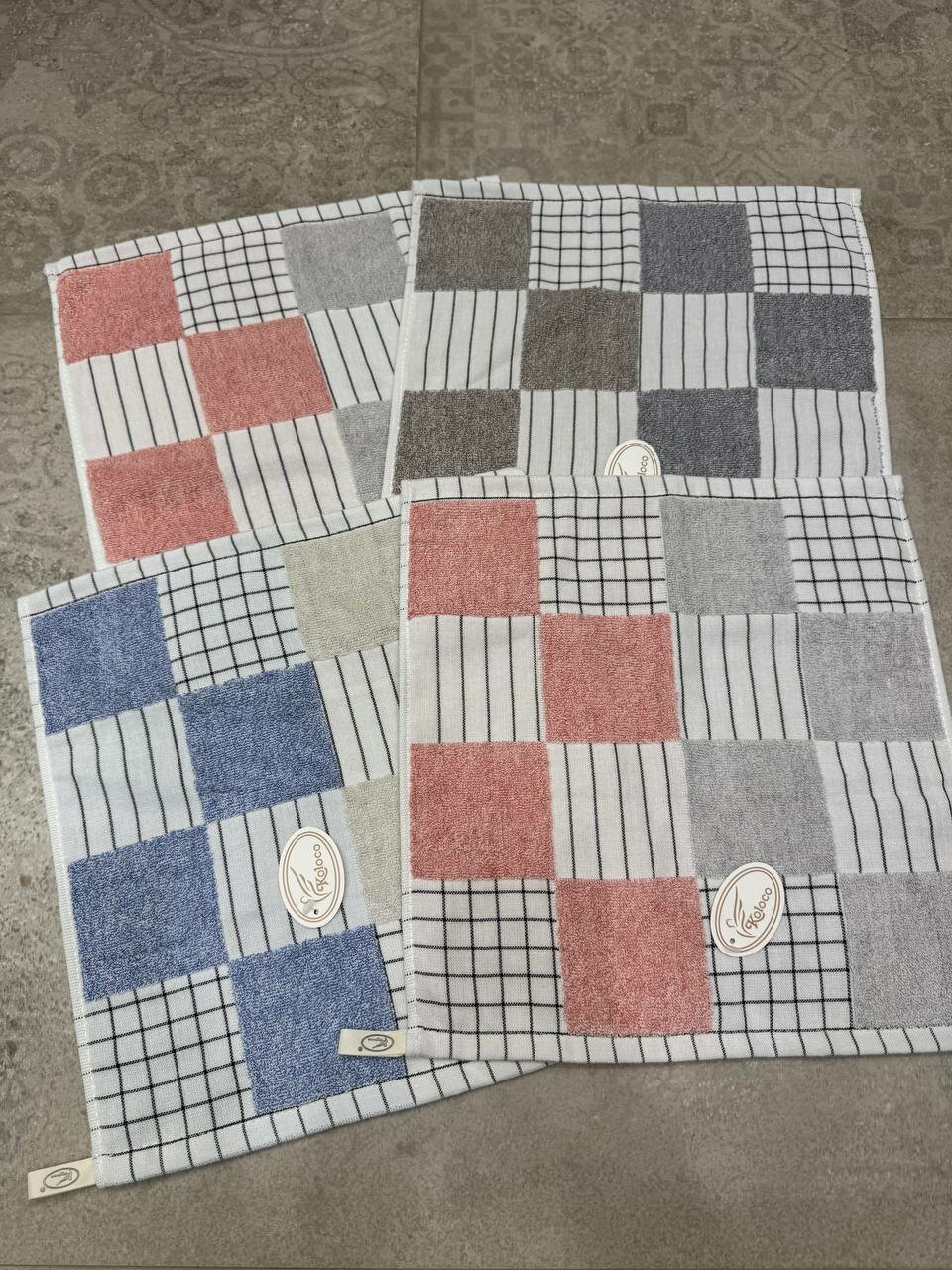 Кухонное полотенце, лён, махра 35х35 см. 4 шт.