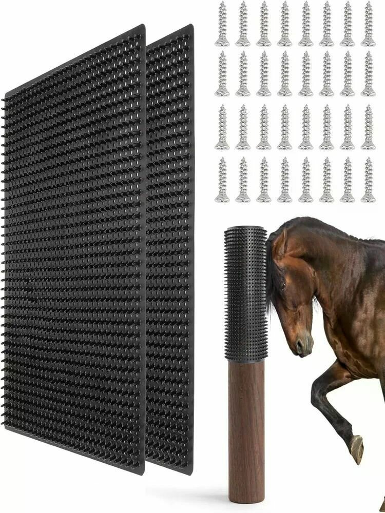 Набор из 2-х мягких чесалок для лошадей и КРС панели для чесания животных, облегчение зуда для коз, овец, коров и свиней