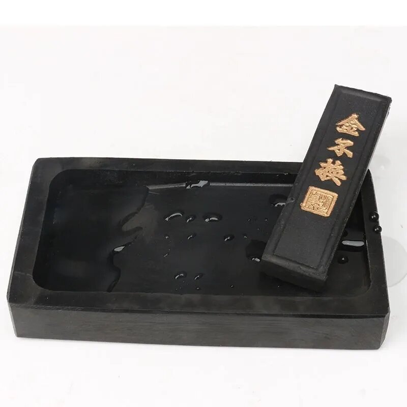 Камень для растирки туши 11х6см для каллиграфии и живописи, черный натуральный камень