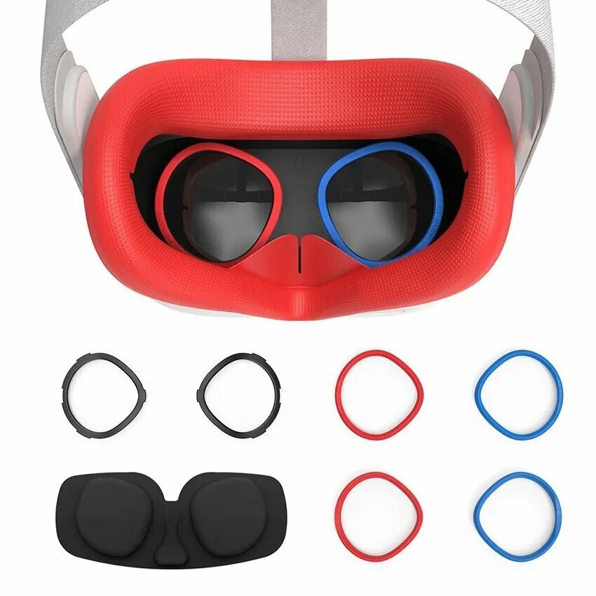 Комплект для защиты VR-линз от царапин , Защита для линз Oculus Quest 3, Силиконовый чехол-маска и кольцо , 3в1