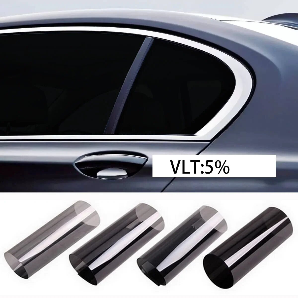 Черная тонировочная пленка для окон AFDB 5/15/35/50% VLT 40x100 cm, 5 VLT