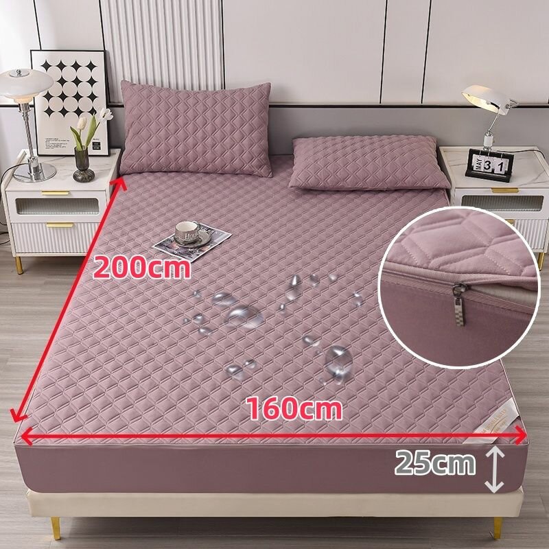 Водонепроницаемый стеганый чехол для матраса с застежкой-молнией; Чехол для матраса с шестью сторонами, все включено