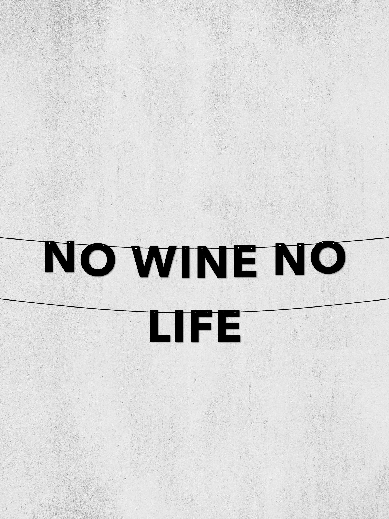 Гирлянда-растяжка No Wine No Life - Долговечный Декор для Кафе, Баров и Кофейн, 10 см