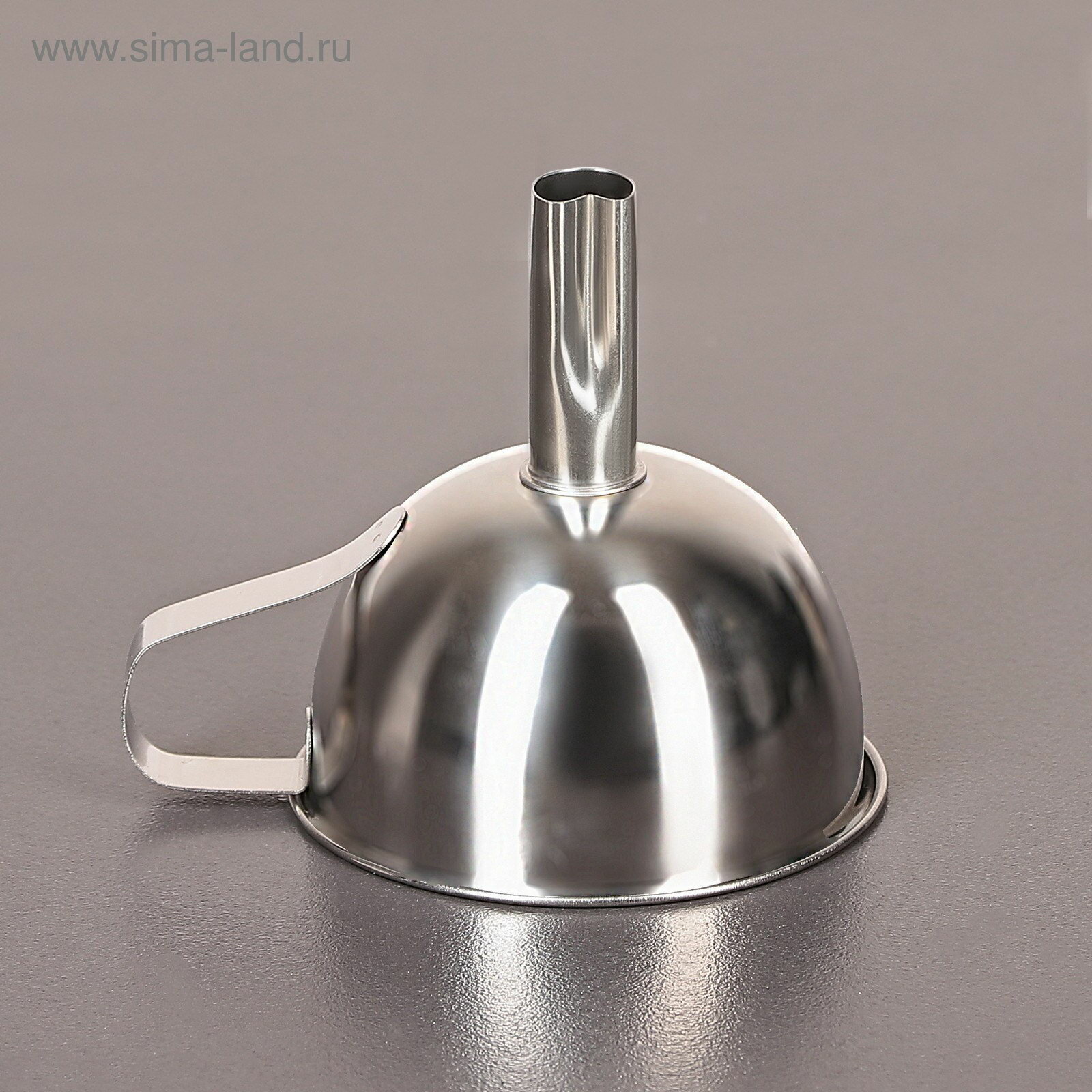 Воронка, d=11 см, с ручкой, нержавеющая сталь, цвет: серебристый