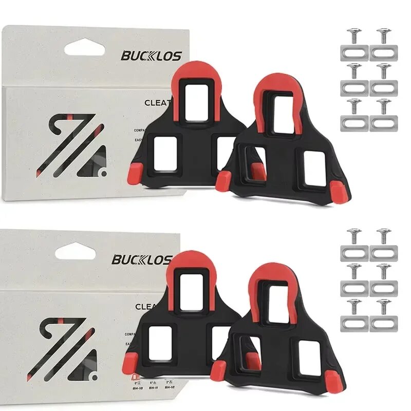 BUCKLOS BH10/BH11/BH12 Педали для шоссейных велосипедов Красный, BH10-0 Degree 2Set