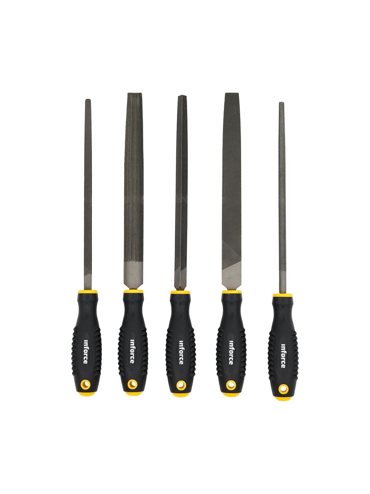 Набор напильников Inforce 200мм, 5 штук 06-15-06