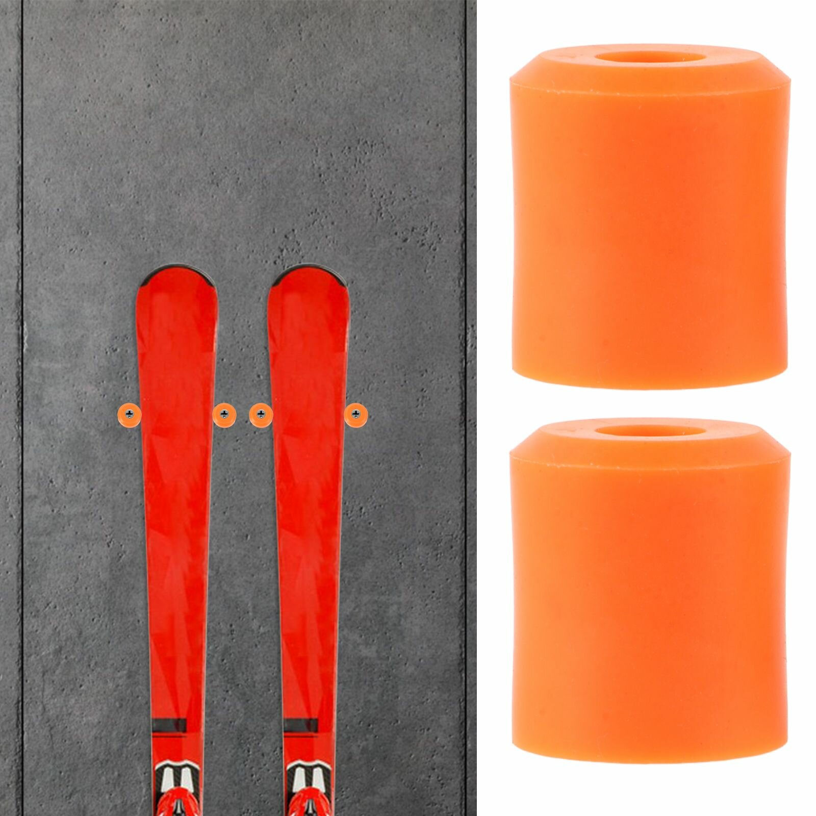Настенные крепления для лыж, Из резины, Для хранения и удобного доступа, 2 Штуки