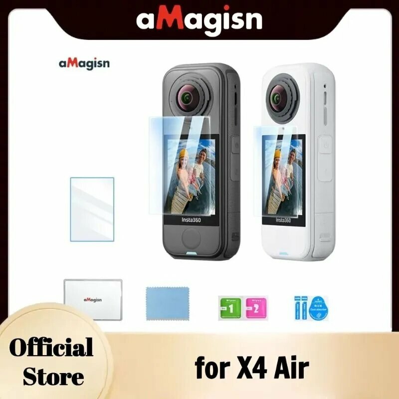 Защитная пленка aMagisn для Insta360 X4 Air, твердость 9H+, ударопрочная, прозрачное закаленное стекло HD