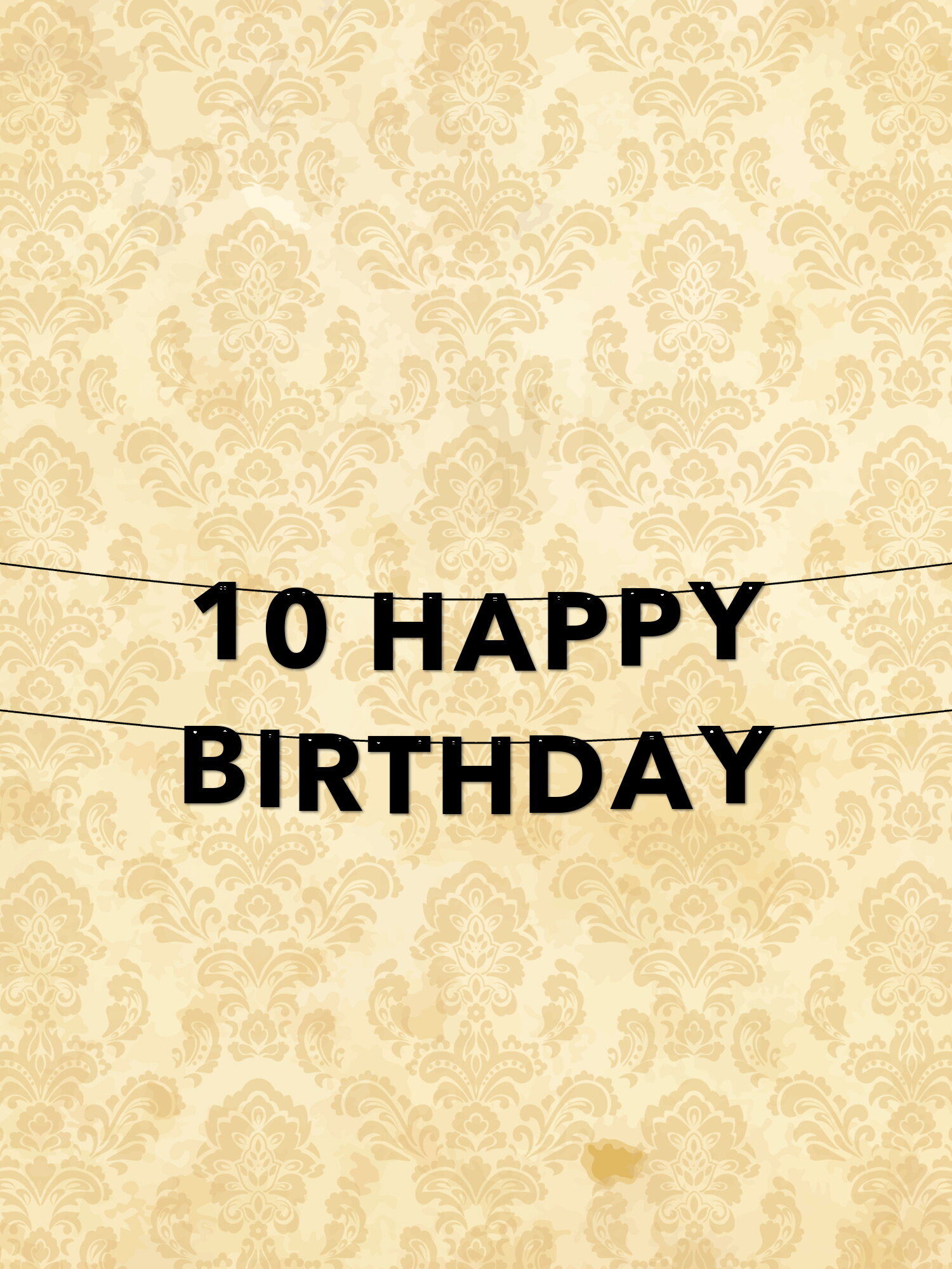 Гирлянда с буквами '10 happy birthday' на веревке - Ручная работа, стильный декор для праздников и фотосессий, высота букв 10 см, толщина букв 1 мм.