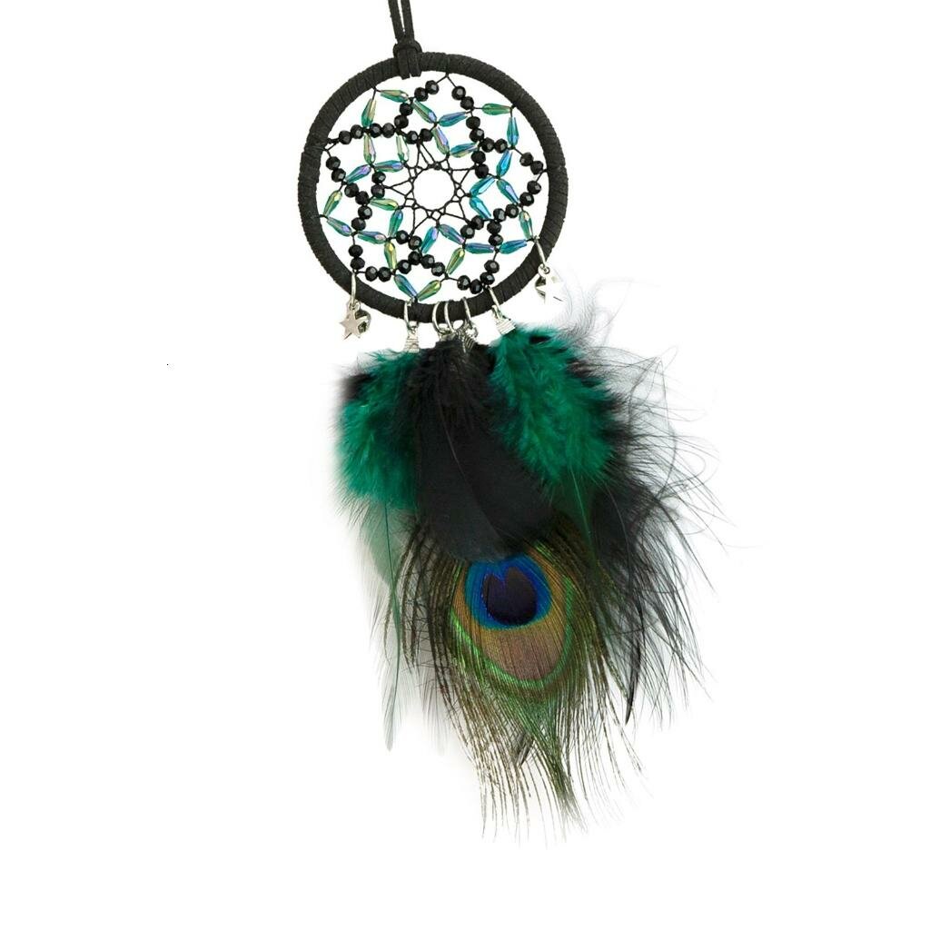 Мобиль из перьев павлина с звёздочками