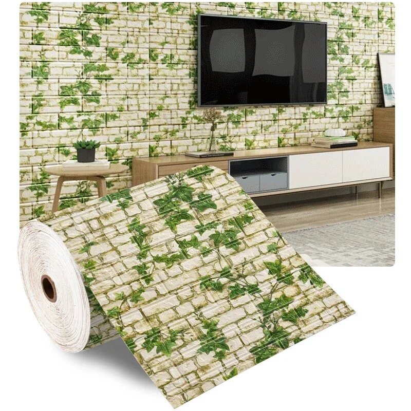 3D виниловые обои на стену 70х5/10 м Rattan leaf, 70cmX3m