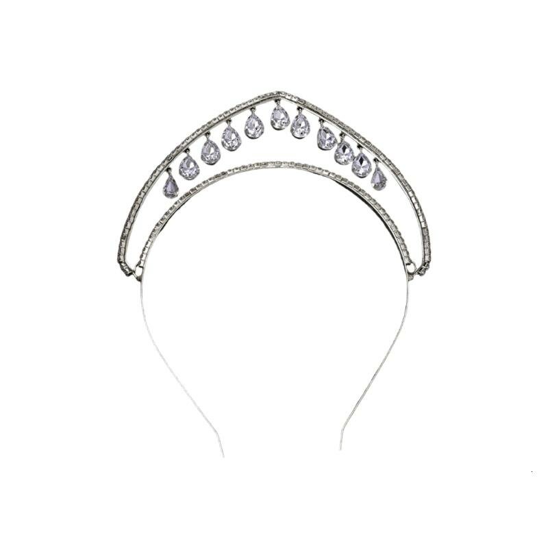 Ободок для волос с фианитами, Серебро