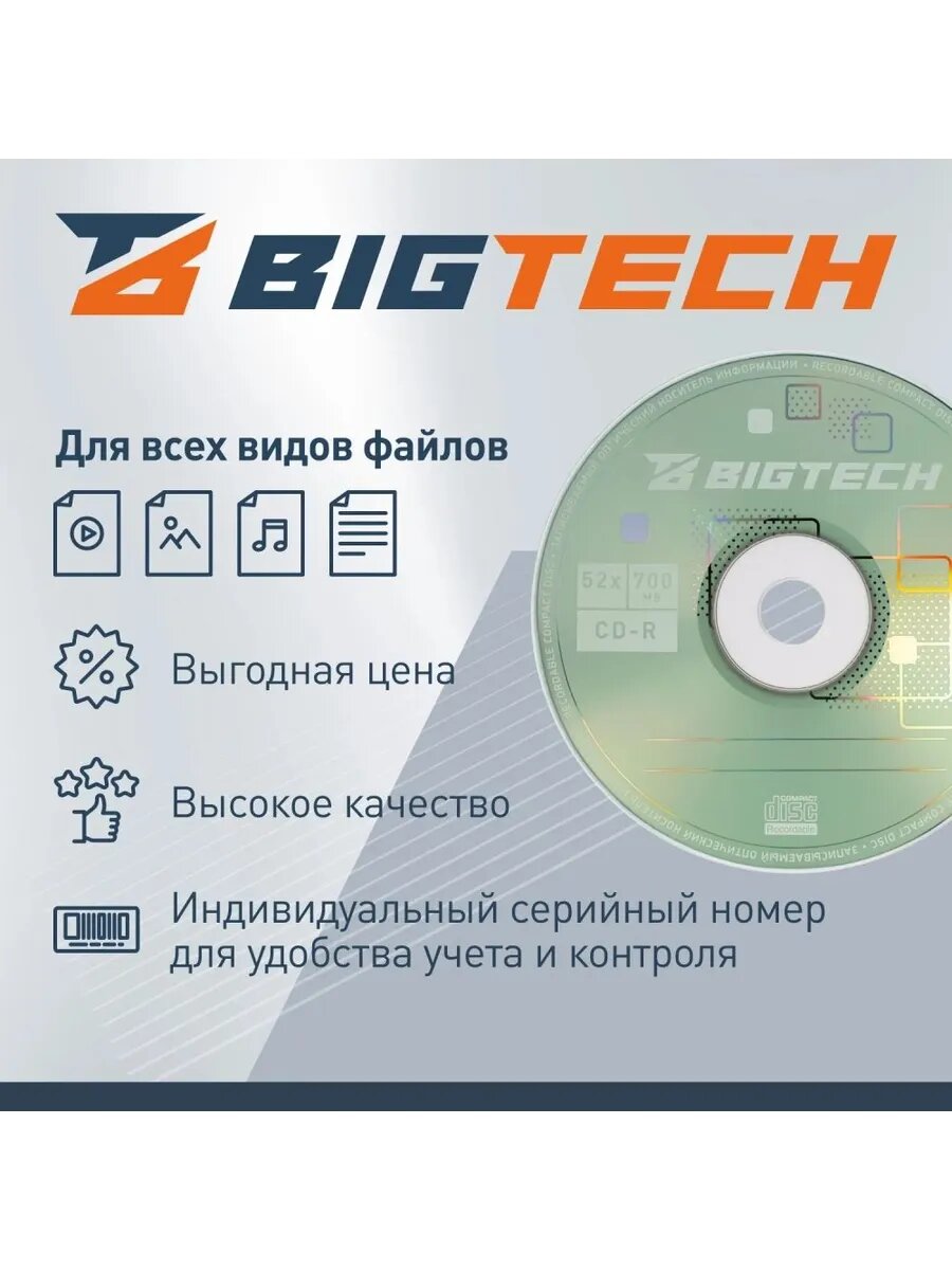 Носители информации CD-R 700 МБ, 52x, Slim Box