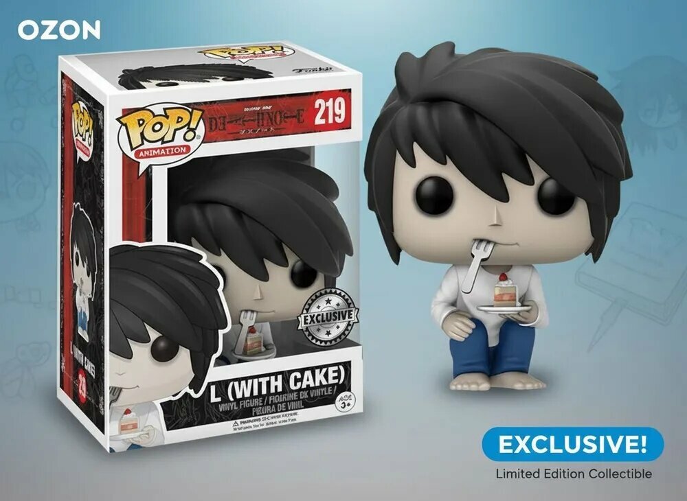 Фигурка Funko POP! Новогодний подарокФигурка Тетрадь смерти - L (WITH CAKE),219