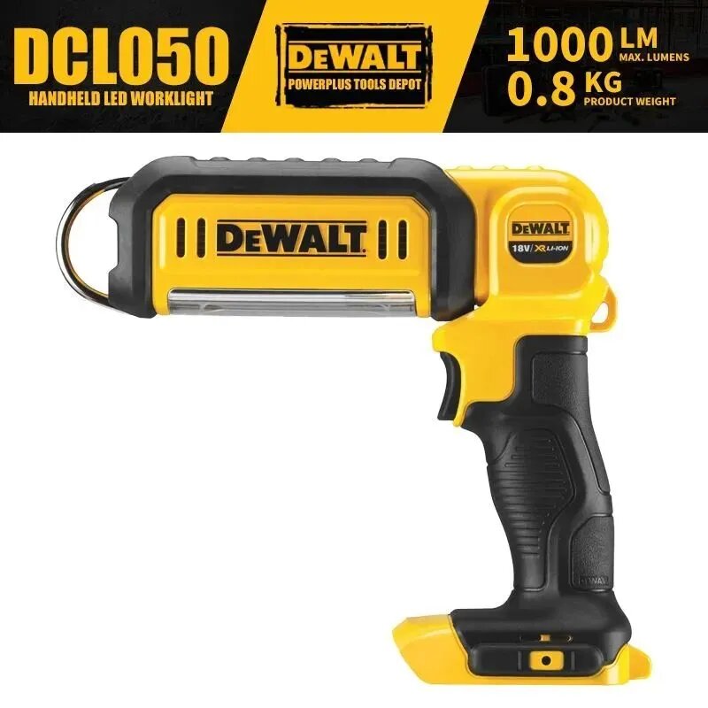 DEWALT DCL050 18V XR Li-Ion Ручной светодиодный рабочий фонарь 1000LM Портативное освещение