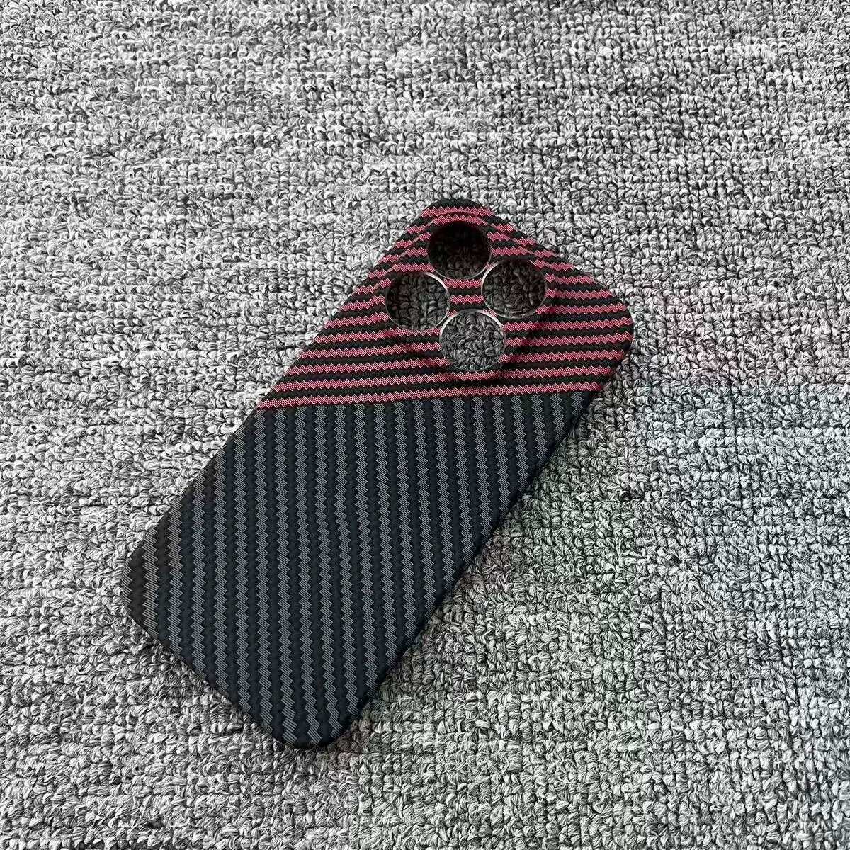 Чехол для Xiaomi 17 Black Red 2, кевлар, карбон