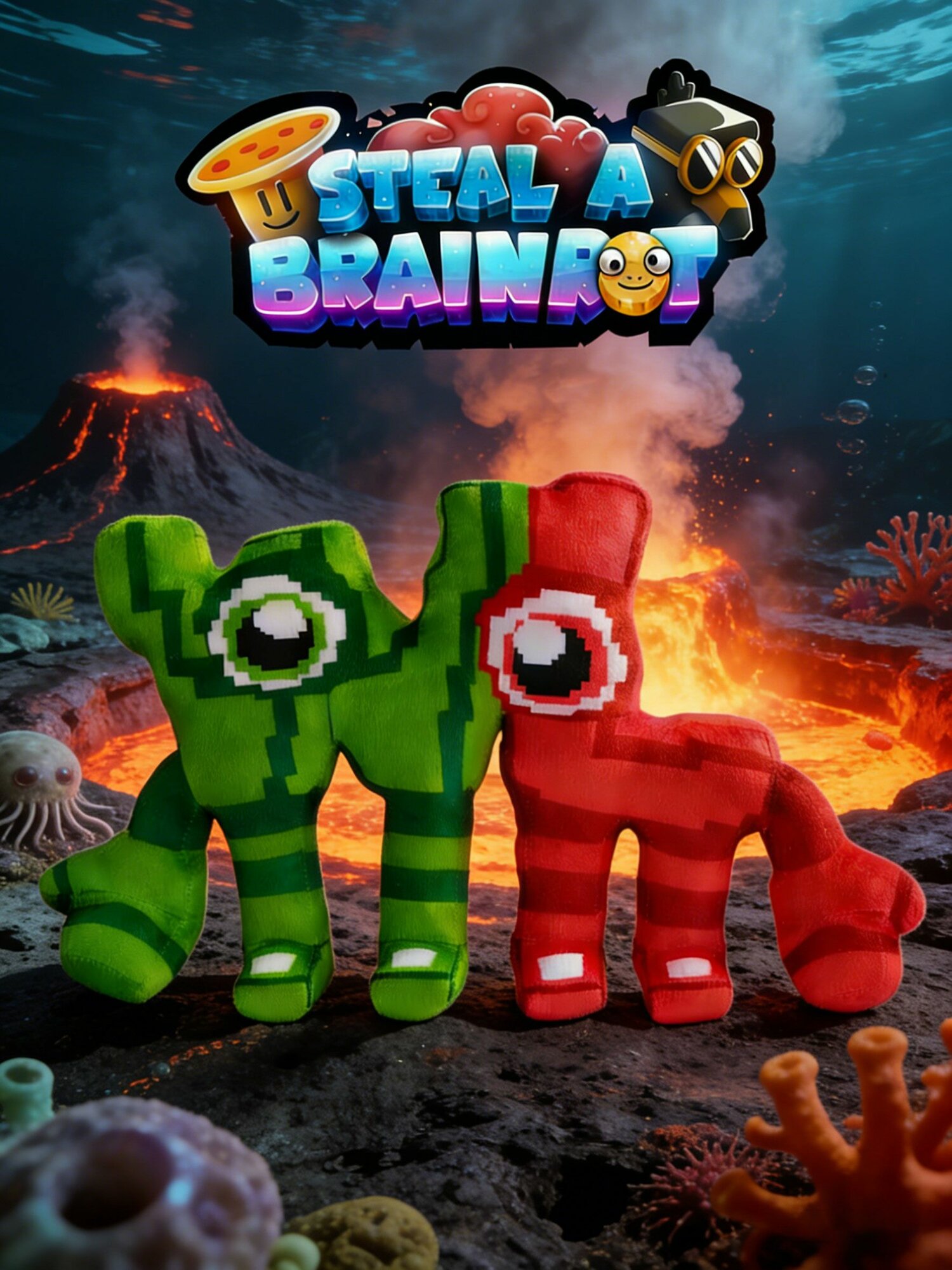 Мягкая игрушка Roblox (Роблокс) Steal a Brainrot: W or L, мем