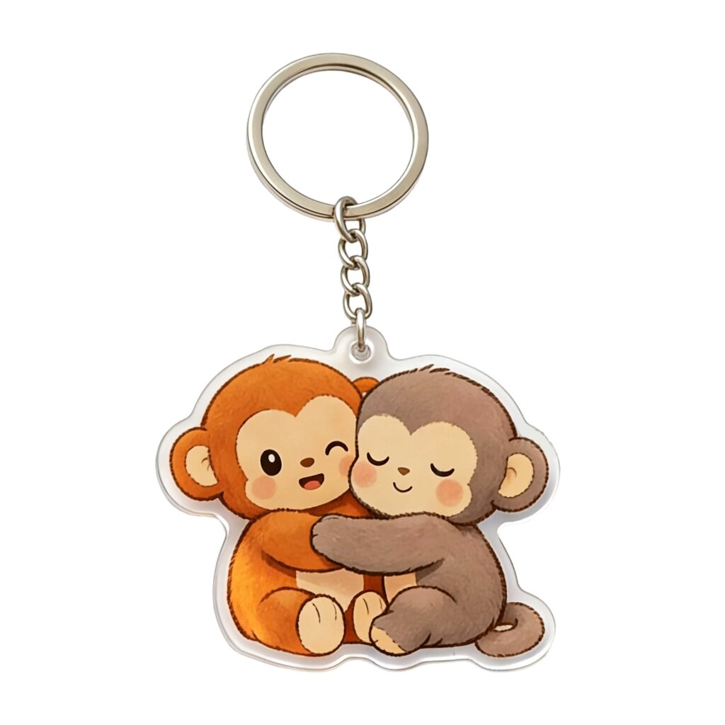 Прекрасный акриловый 2D плоский брелок-подвеска с гориллами, подарок для друга и семьи, Подвесное зеркало заднего вида, украшение с подвеской