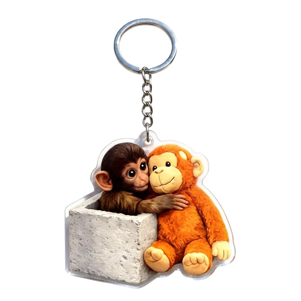 Прекрасный акриловый 2D плоский брелок-подвеска с гориллами, подарок для друга и семьи, Подвесное зеркало заднего вида, украшение с подвеской