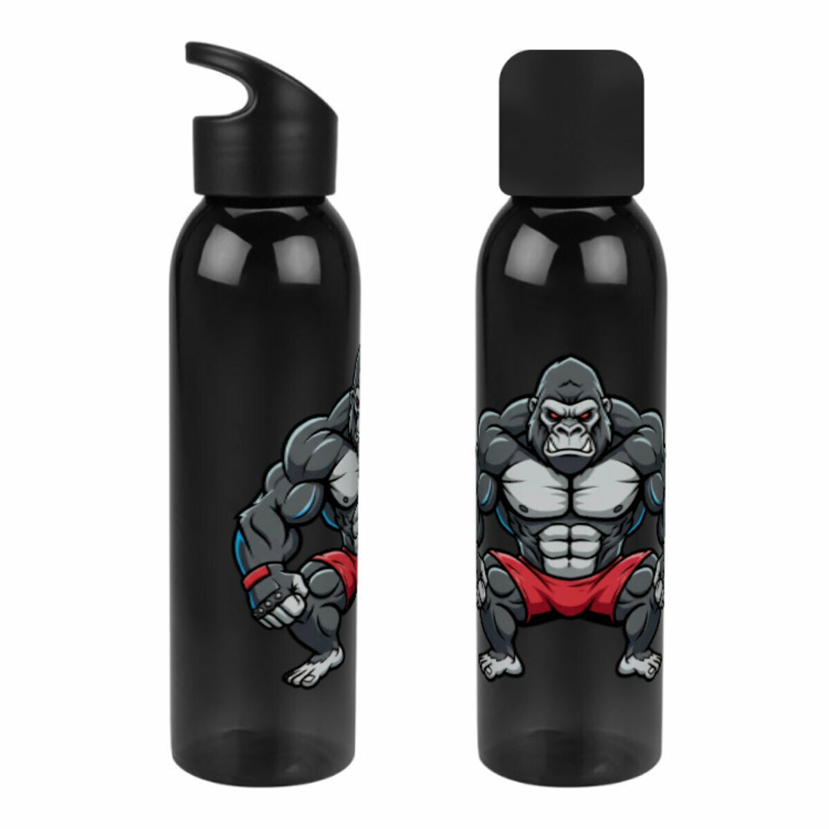 Бутылка для воды «Горилла бодибилдер» (черный)